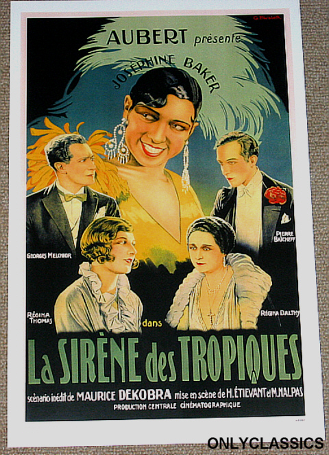 1927 SIREN JOSEPHINE BAKER ART DECO FRENCH MOVIE POSTER | Josephine ...